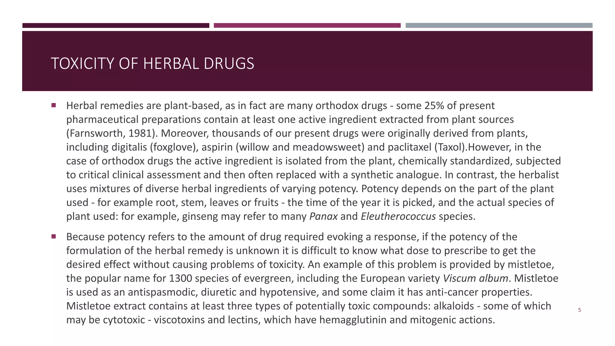 Herbal remedies toxicity & regulation seminar ppt | PPTX