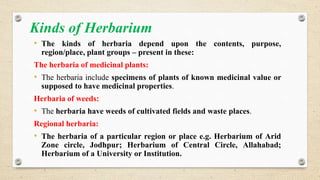 Herbarium- Concept ,types and Important | PPTX