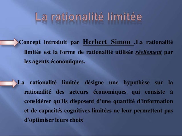 Herbert simon et rationalité limitée