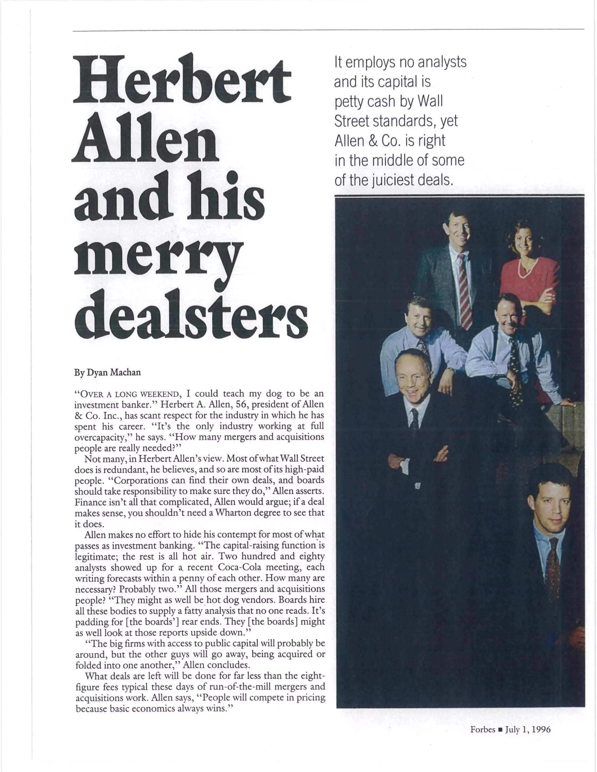 Herbert Allen & His Merry Dealmakers | PDF