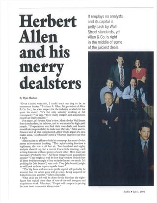 Herbert Allen & His Merry Dealmakers | PDF