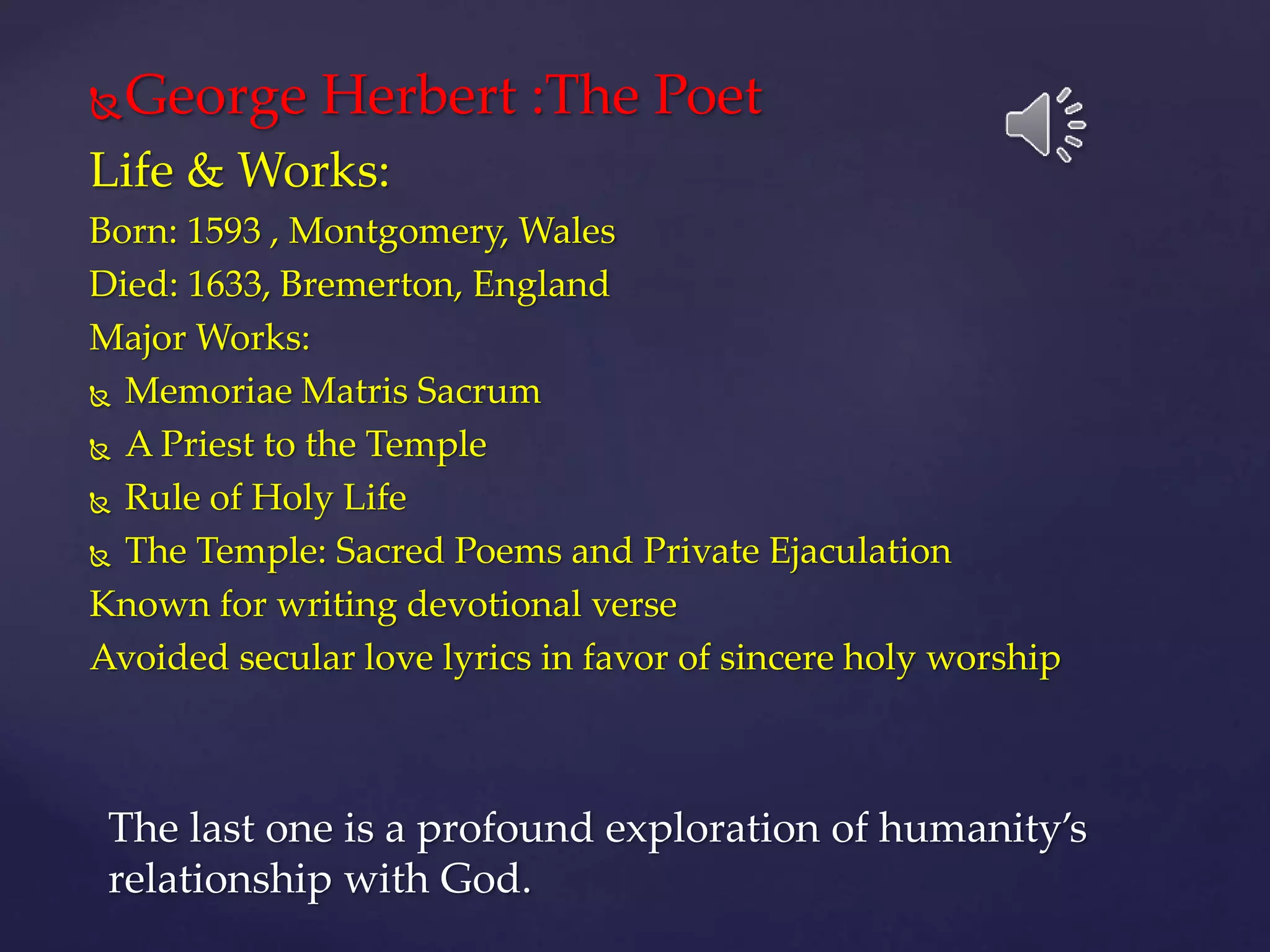 George Herbert ppt | PPTX