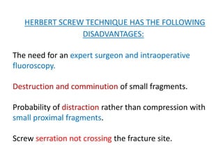 Herbert screw fixation and bone graft in nonunited scaphoid | PPTX