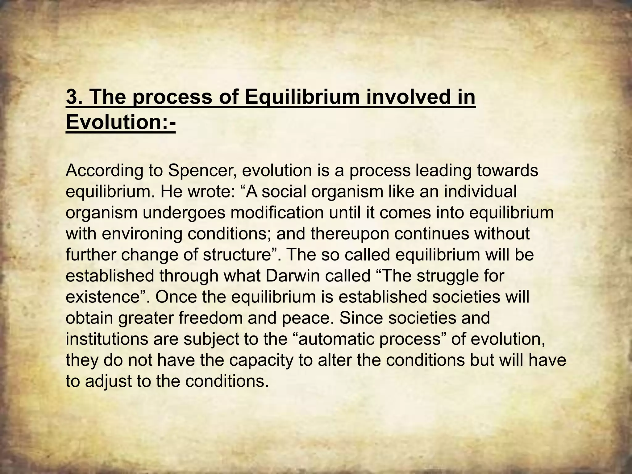 Herbert Spencer's Theory of Evaluation & Organic Analogy | PPTX