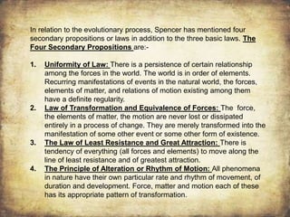 Herbert Spencer's Theory of Evaluation & Organic Analogy | PPTX