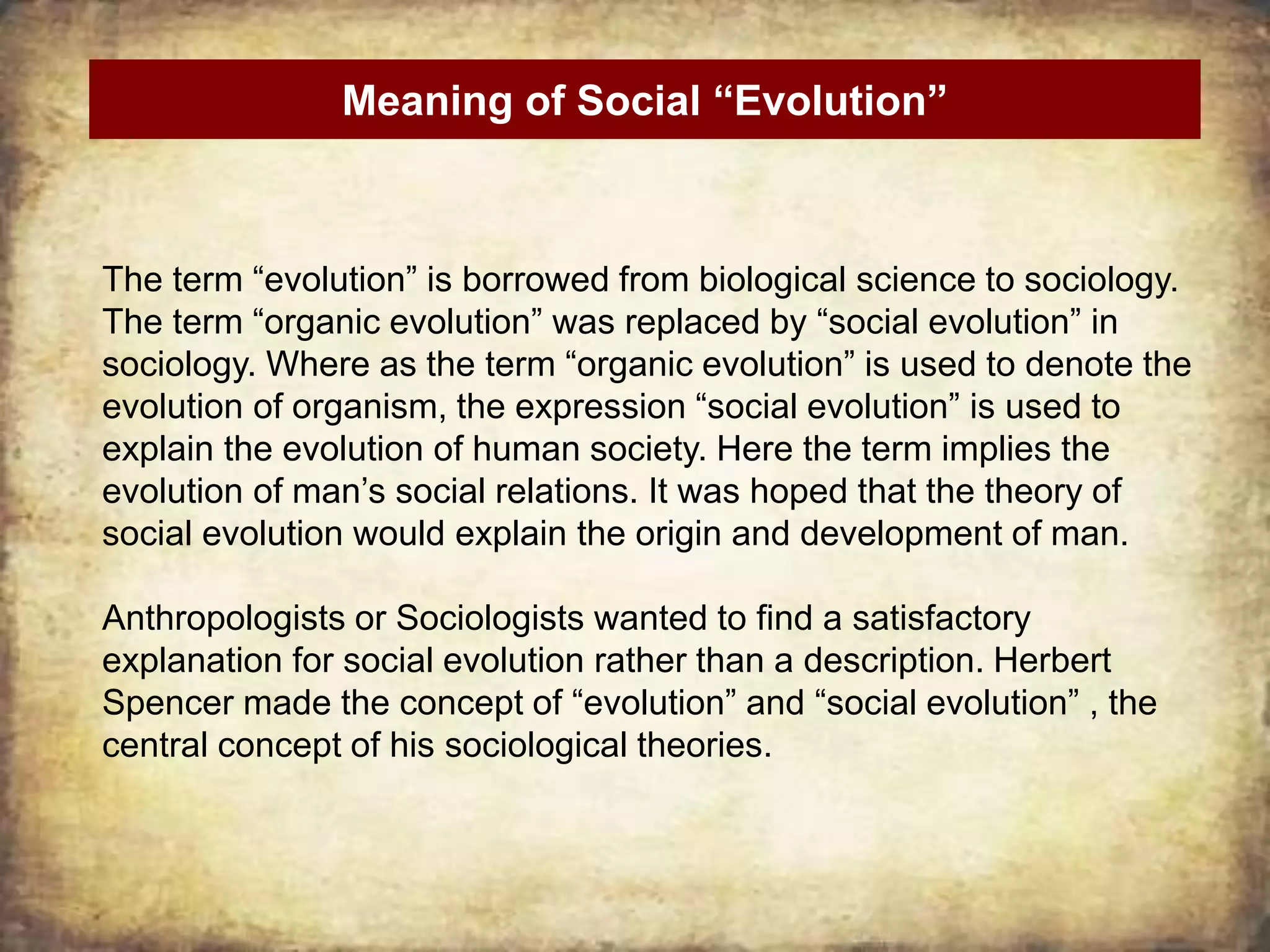 Herbert Spencer's Theory of Social Evolution & Organic Analogy | PPTX
