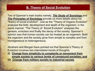 Herbert Spencer's Theory of Social Evolution & Organic Analogy | PPTX