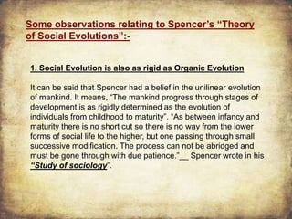 Herbert Spencer's Theory of Social Evolution & Organic Analogy | PPTX