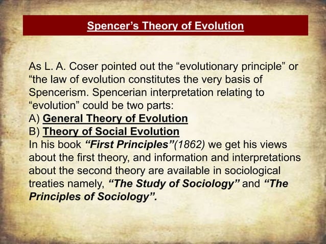 Herbert Spencer's Theory of Social Evolution & Organic Analogy | PPTX