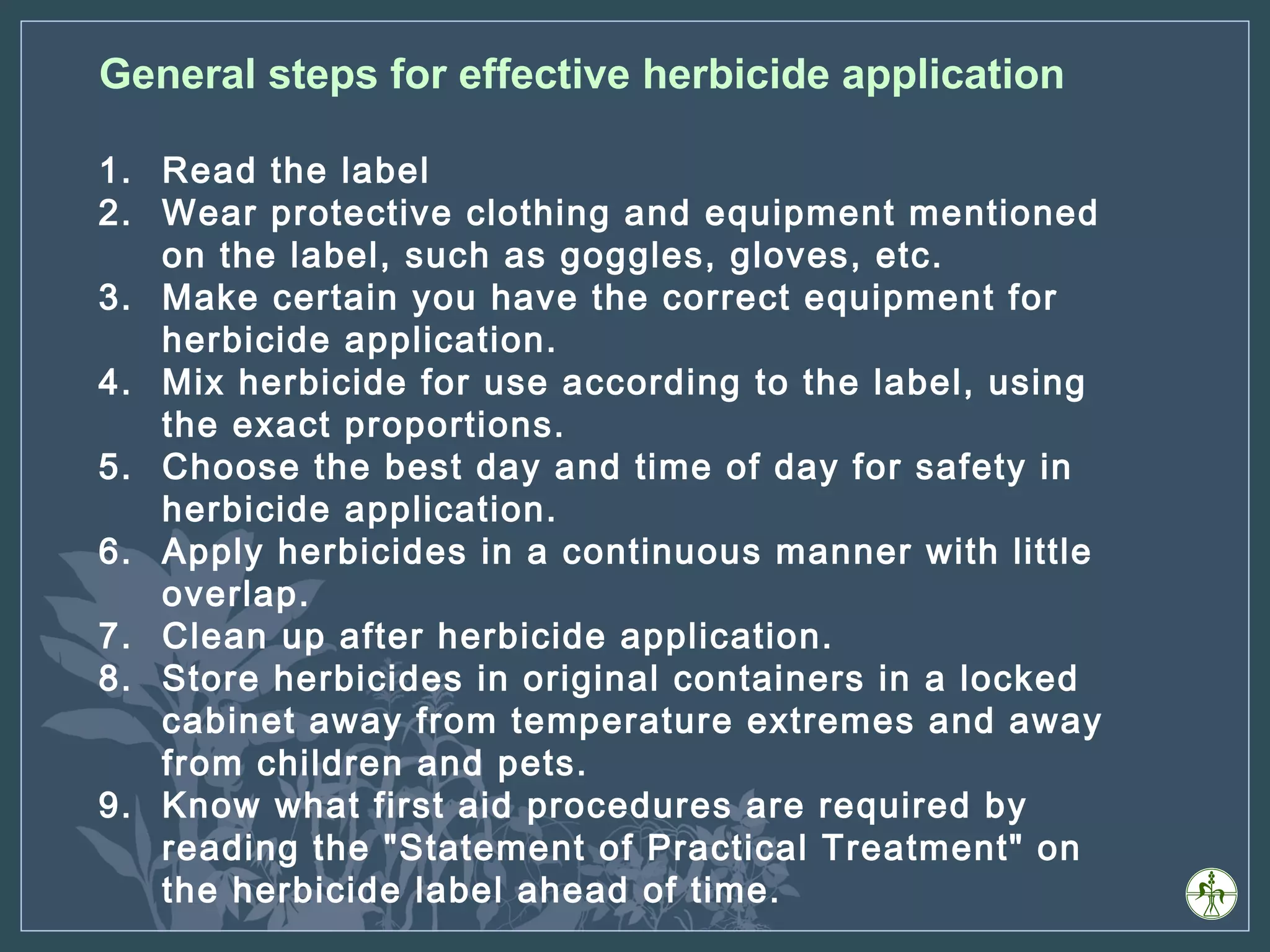 Herbicide application procedure | PPT