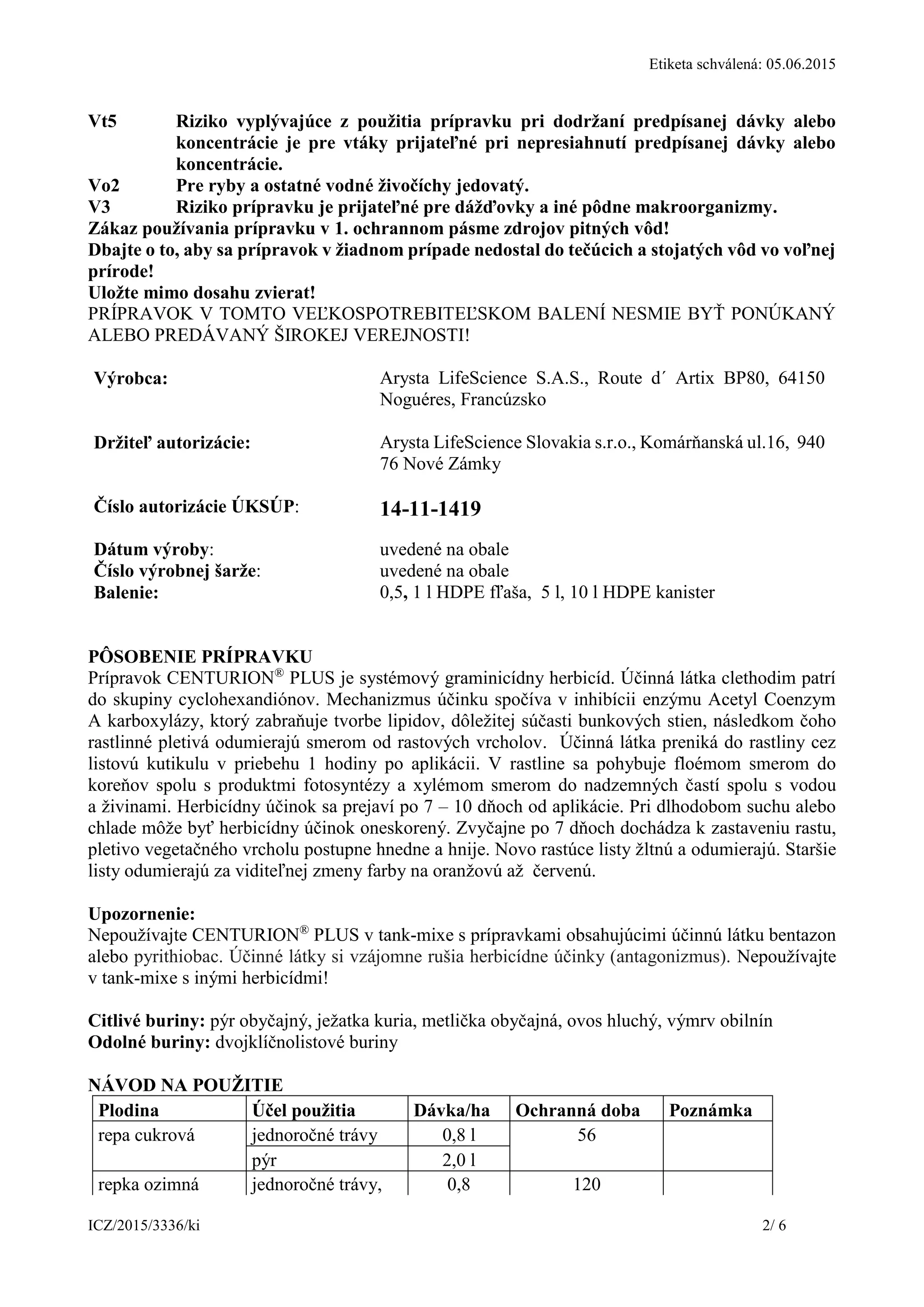 Herbicide centurion plus label | PDF