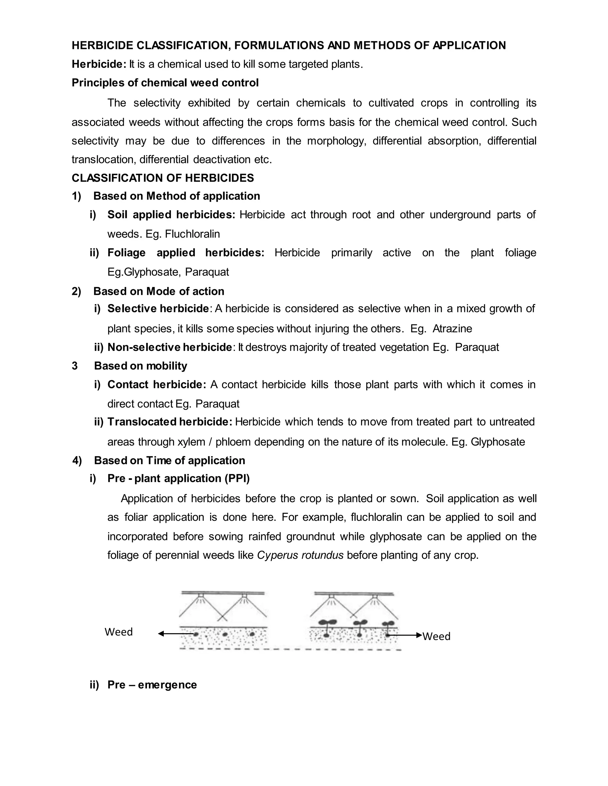 Herbicide Classification and Formulations | DOCX