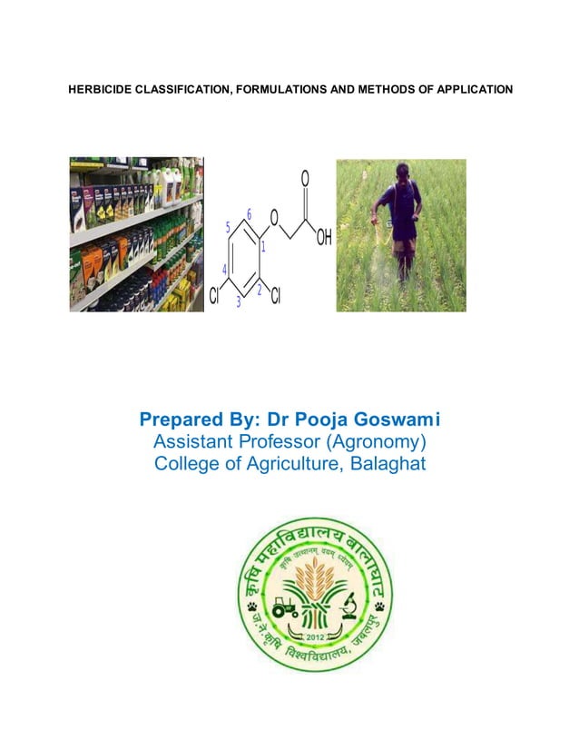 Herbicide Classification and Formulations | DOCX | Agriculture | Industries