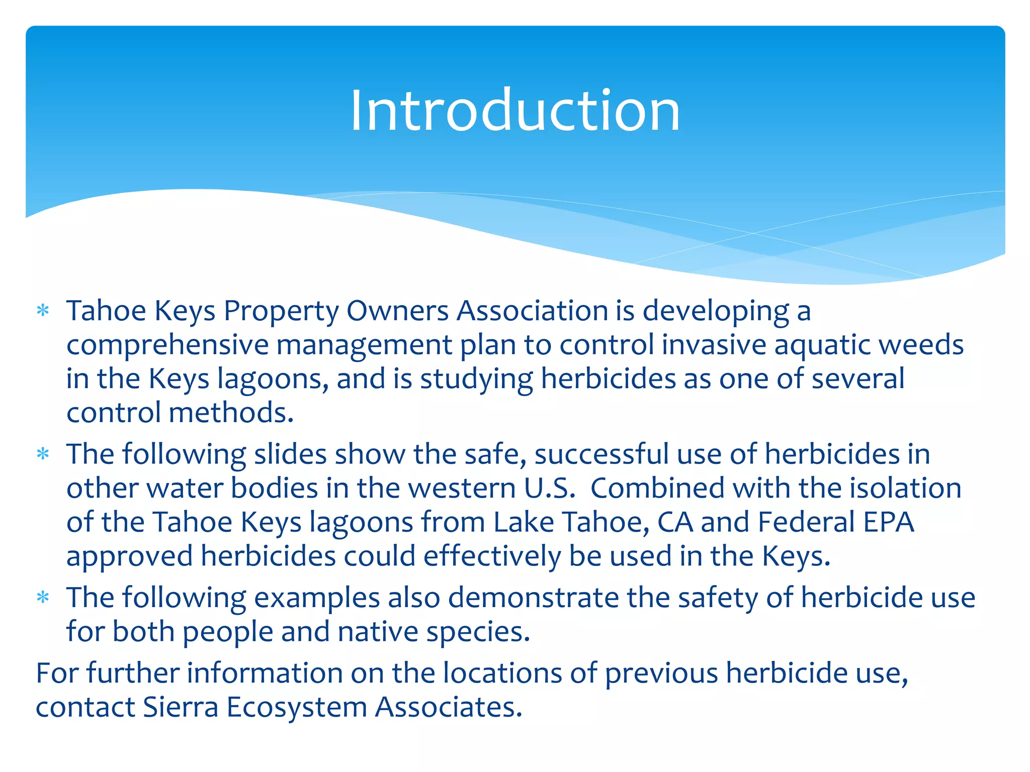 Examples of Successful Uses of Aquatic Herbicides | PPTX