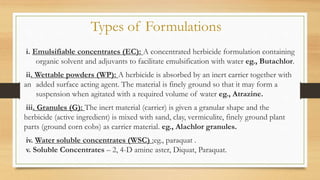 Herbicides- Classification, Formulation & Method of Application.pptx