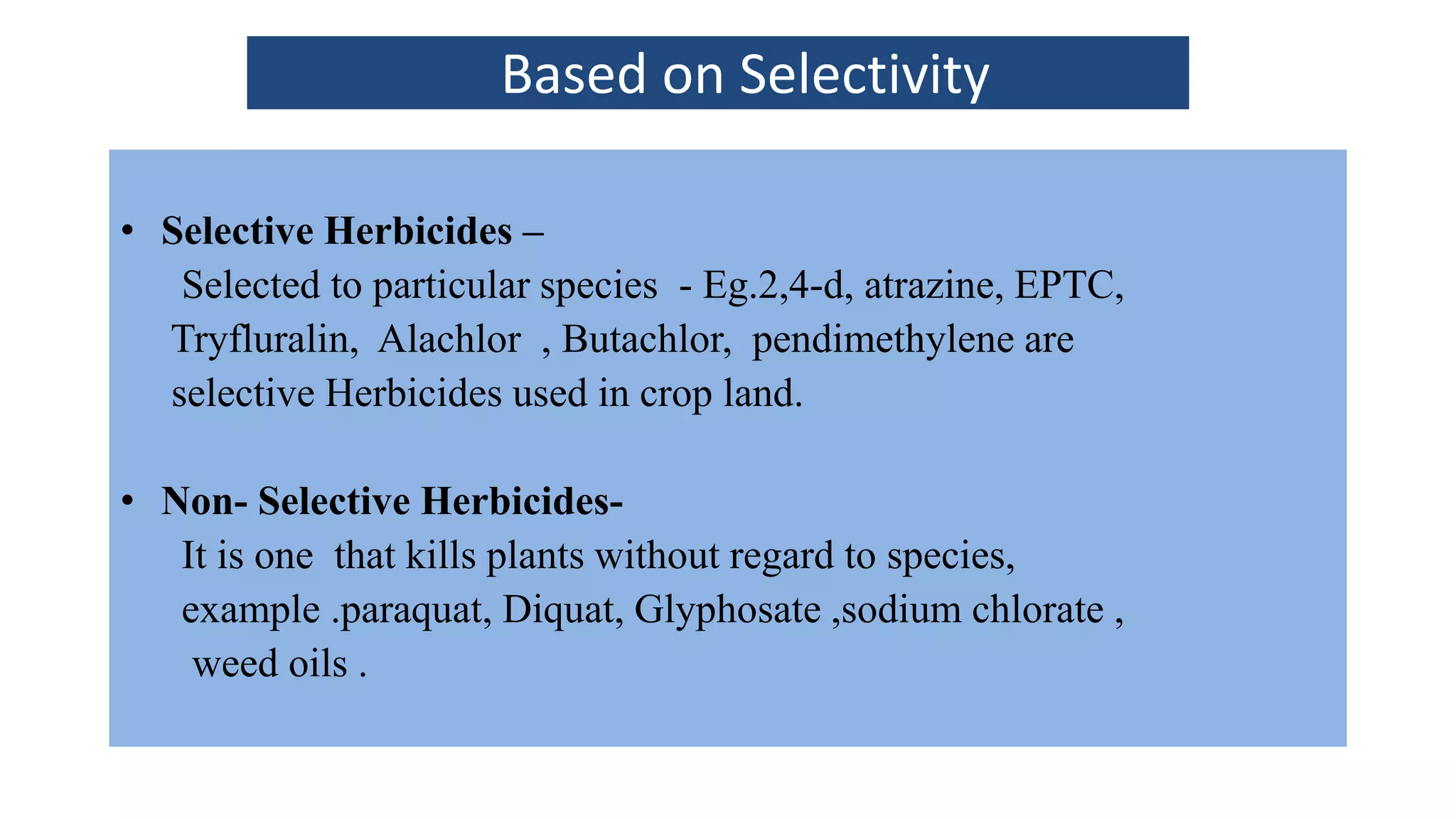 Herbicides classification,their development history and mode of action ...