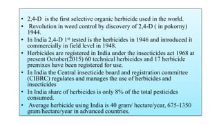 Herbicides classification,their development history and mode of action ...