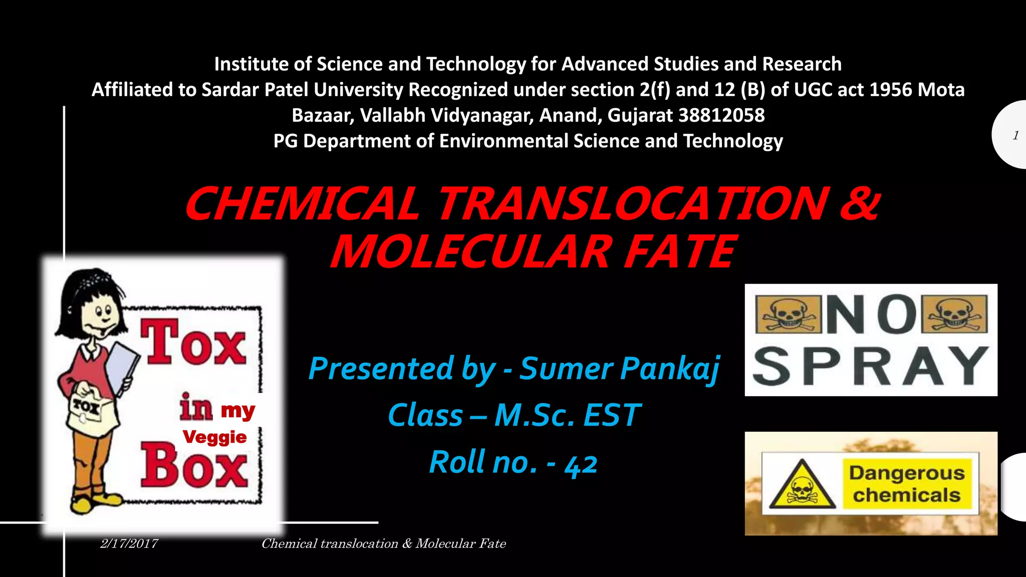 Chemical translocation & molecular fate | PPTX