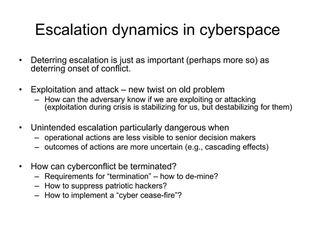USSTRATCOM Cyber & Space 2011 Herbert Lin | PPT