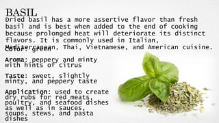 Herbs and Spices and its classifications | PPTX