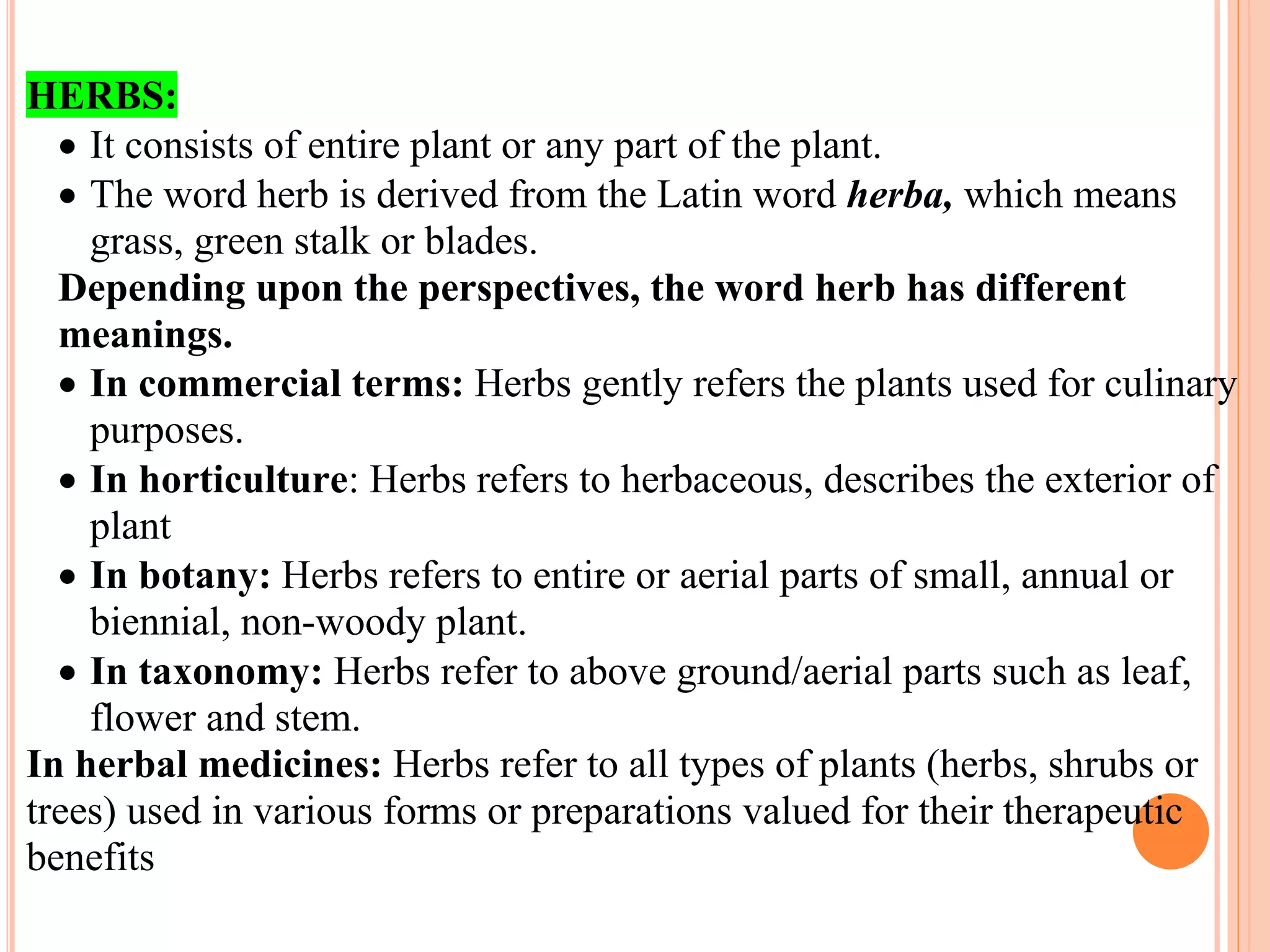 Herbs as raw materials | PPTX
