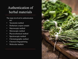 Herbs as Raw Materials | PPTX