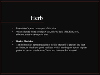 Herbs as Raw Materials | PPTX