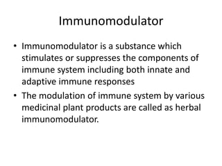 Herbal Immunomodulators in Poultry | PPTX