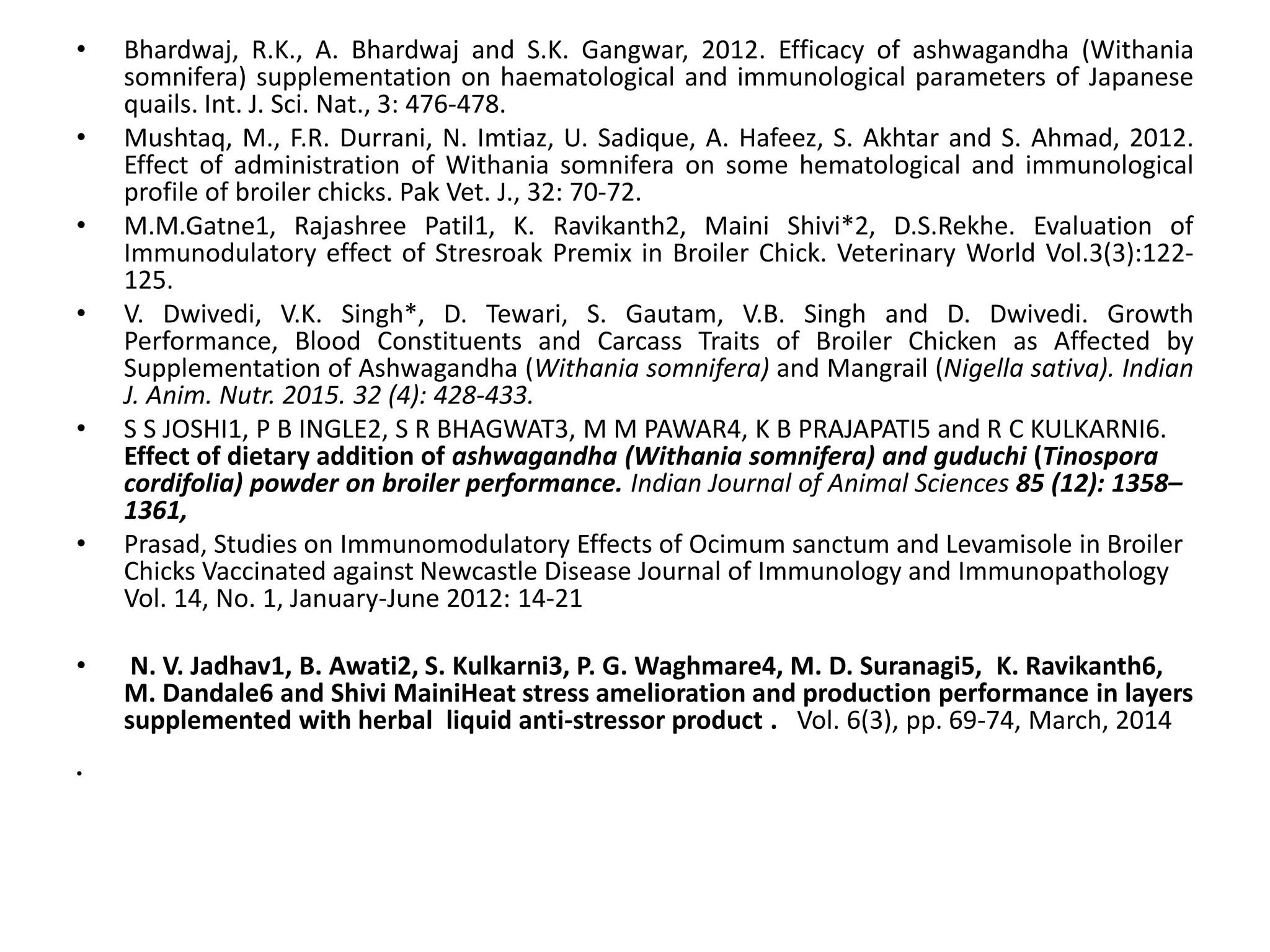 Herbal Immunomodulators in Poultry | PPTX