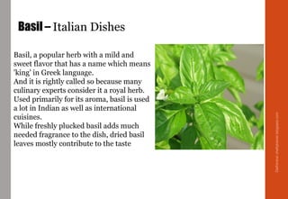 Herbs & spices knowledge/ chefqtrainer.blogspot.com | PPT
