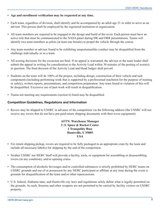 NASA Human Exploration Rover Challenge 2023 HandBook | PDF