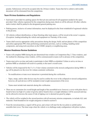 NASA Human Exploration Rover Challenge 2023 HandBook | PDF