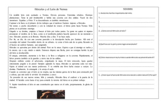 Hercules y el leon de nemea | DOCX