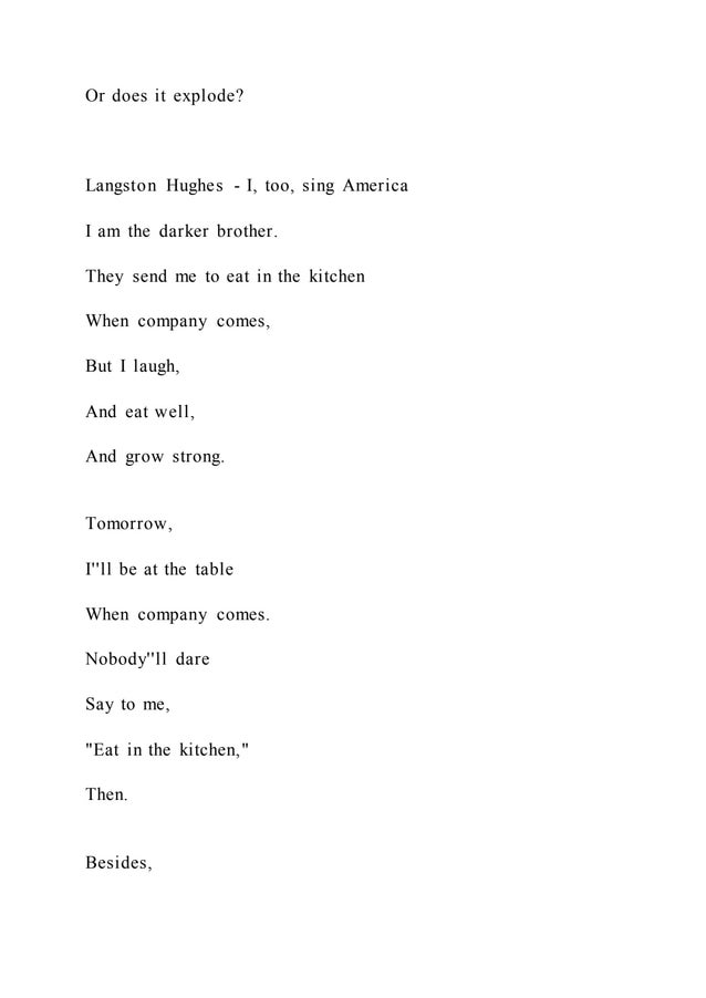 Here are also two Langston Hughes poems and a Claude McKay poem that | PDF