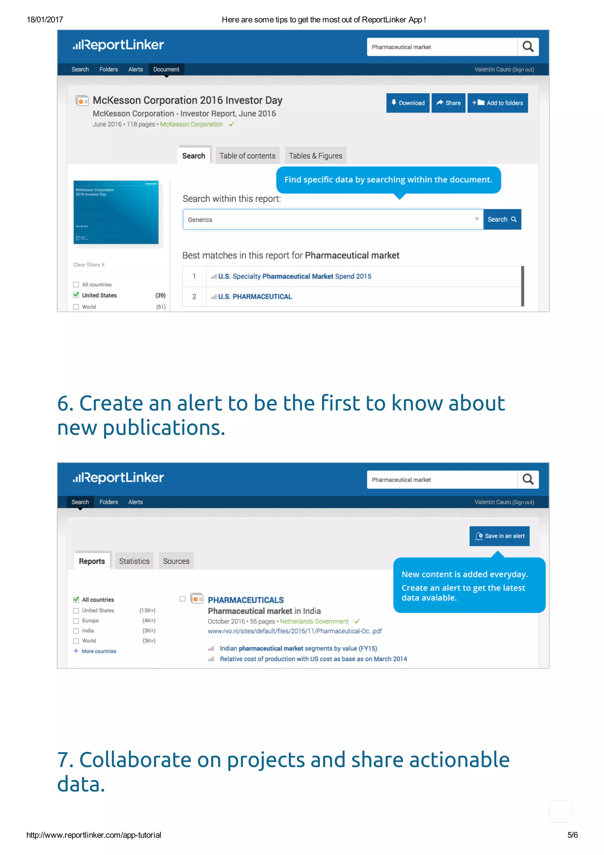 Tutorial for the ReportLinker App | PDF