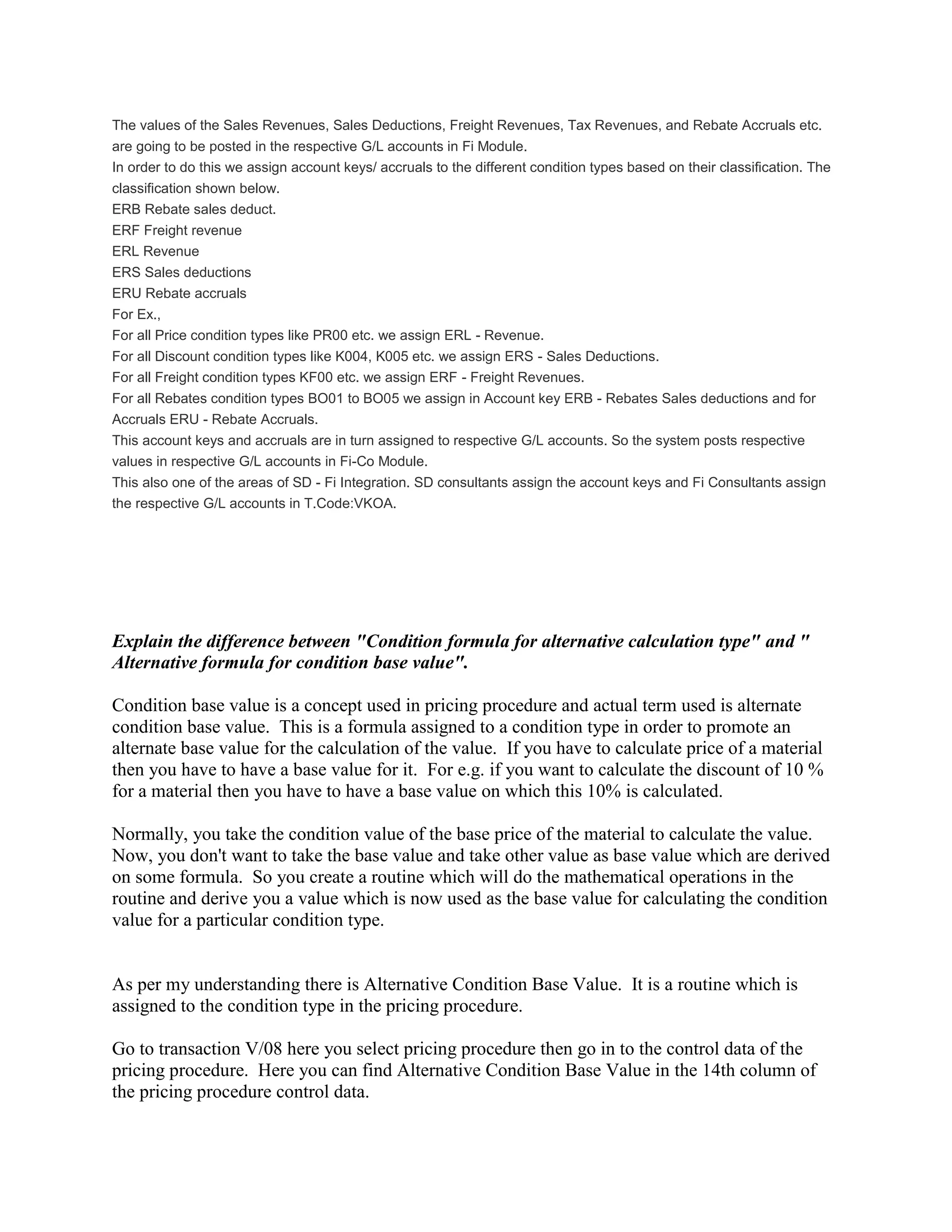Here are the 16 pricing elements in pricing procedure and description ...
