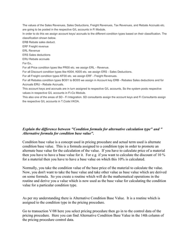 Here are the 16 pricing elements in pricing procedure and description ...