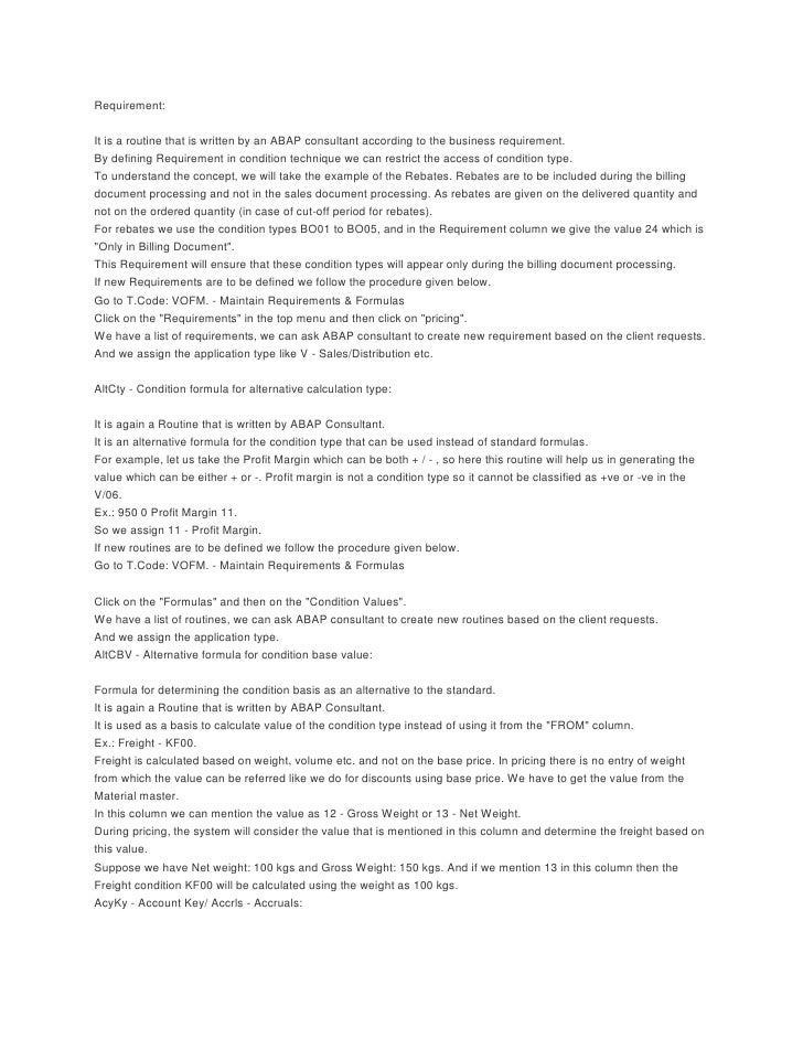 Here are the 16 pricing elements in pricing procedure and description…