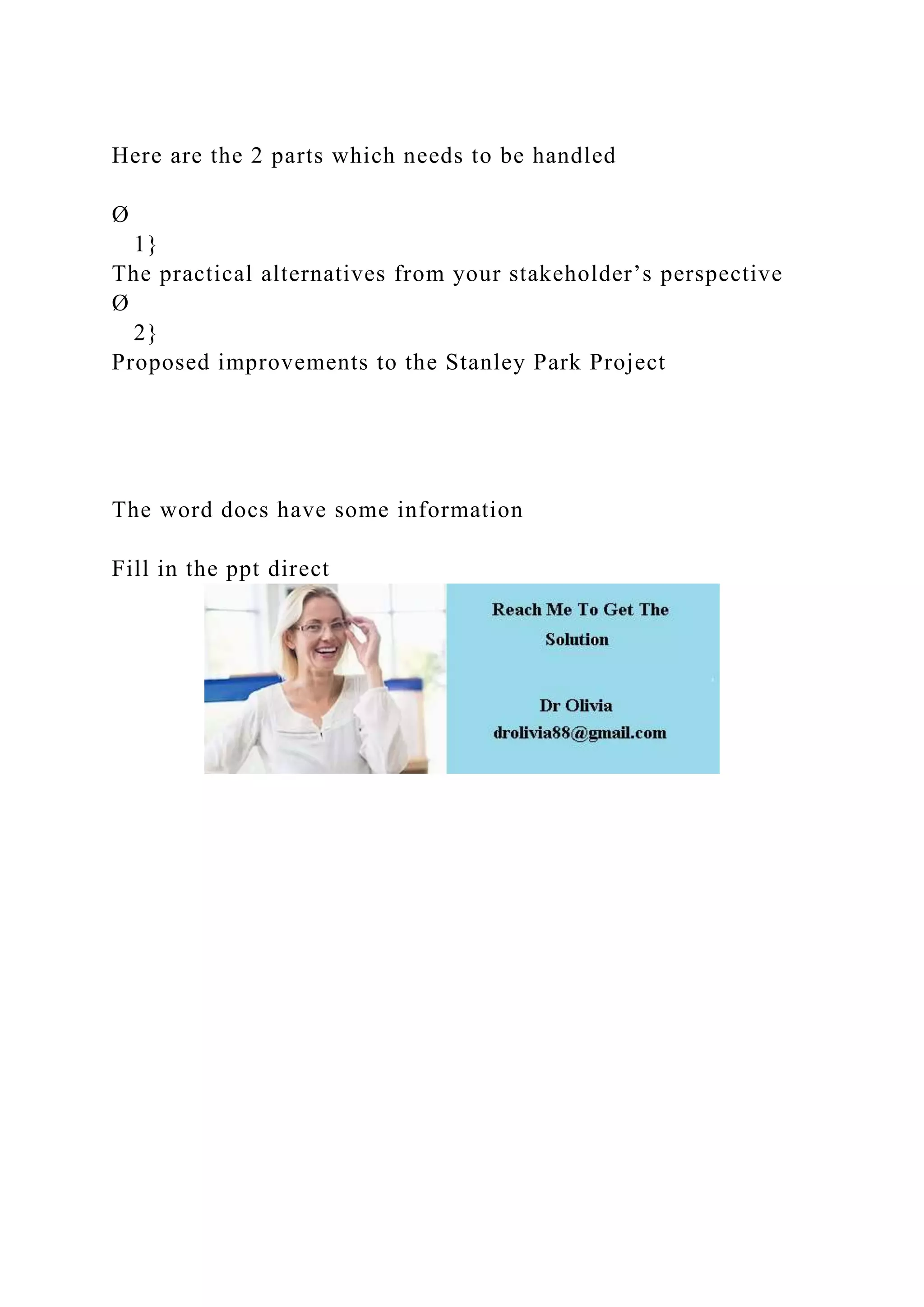 Here are the 2 parts which needs to be handledØ 1} The pr.docx