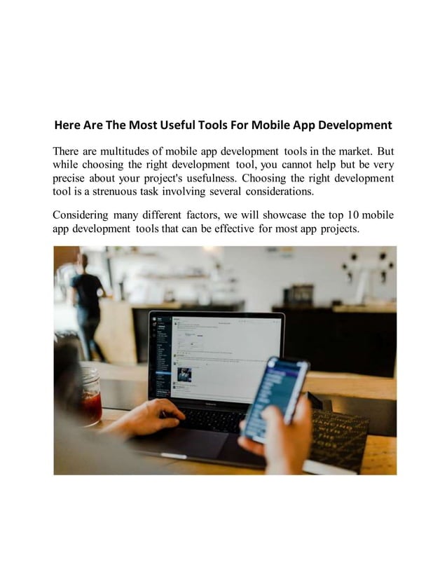 Here are the Most Useful Tools for Mobile App Development | PDF
