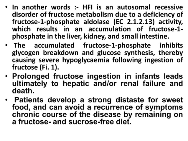 Hereditary fructose intolerance (hfi) | PDF | Digestive Disorders ...