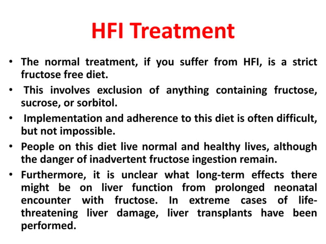 Hereditary fructose intolerance (hfi) | PDF | Digestive Disorders | Diseases and Conditions