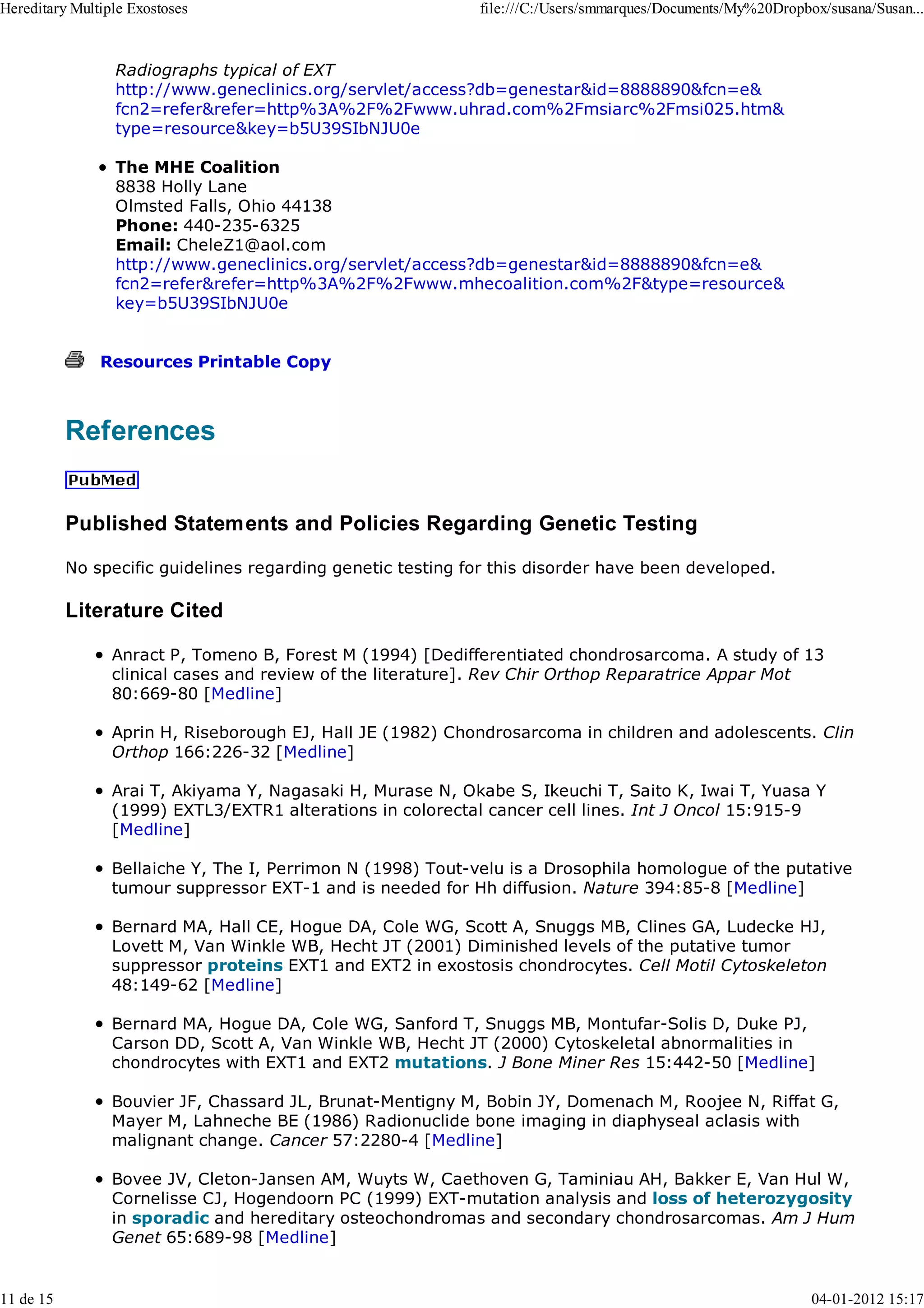 Hereditary multiple exostoses | PDF