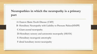 Approach to a patient with HEREDITARY NEUROPATHY cases | PDF