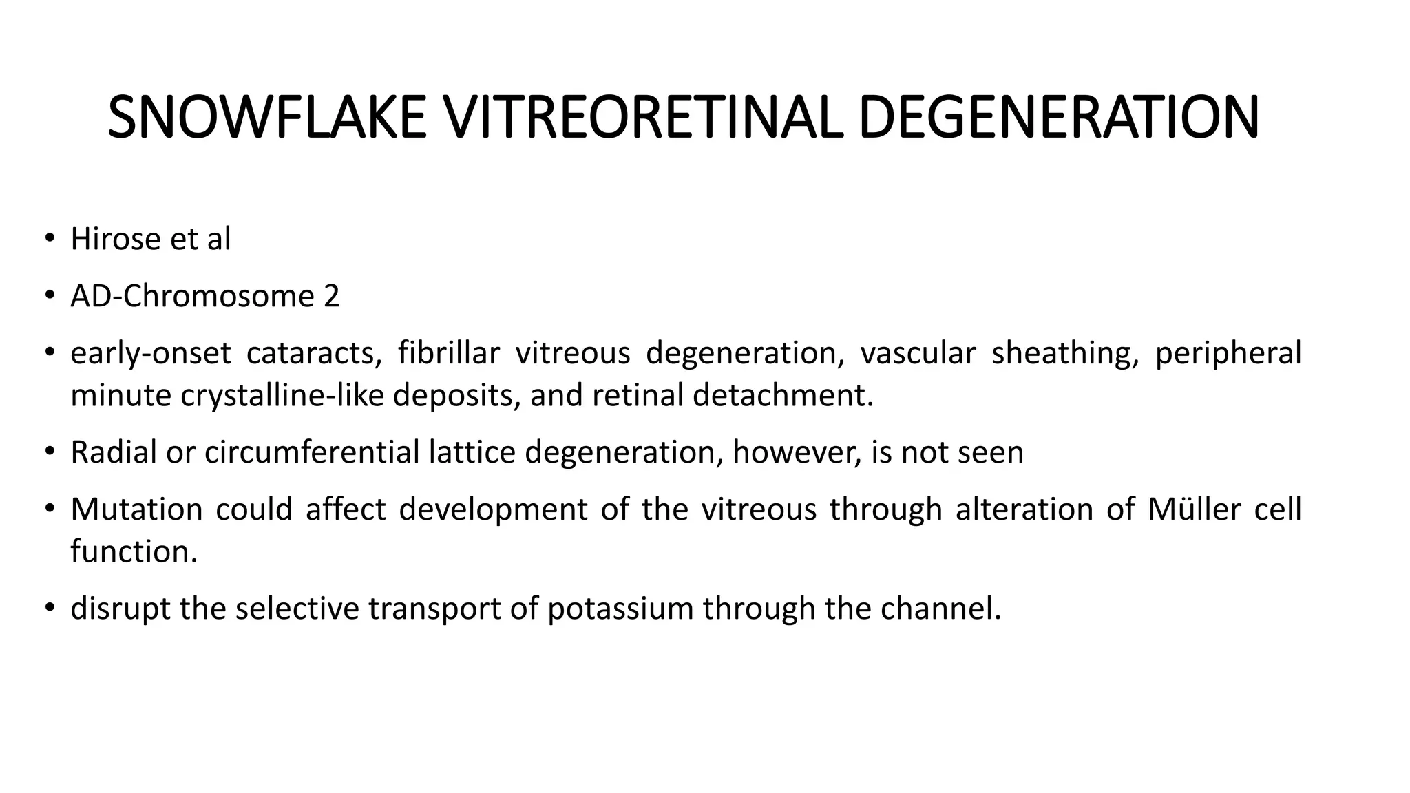Hereditary vitreoretinal degenerations | PPTX