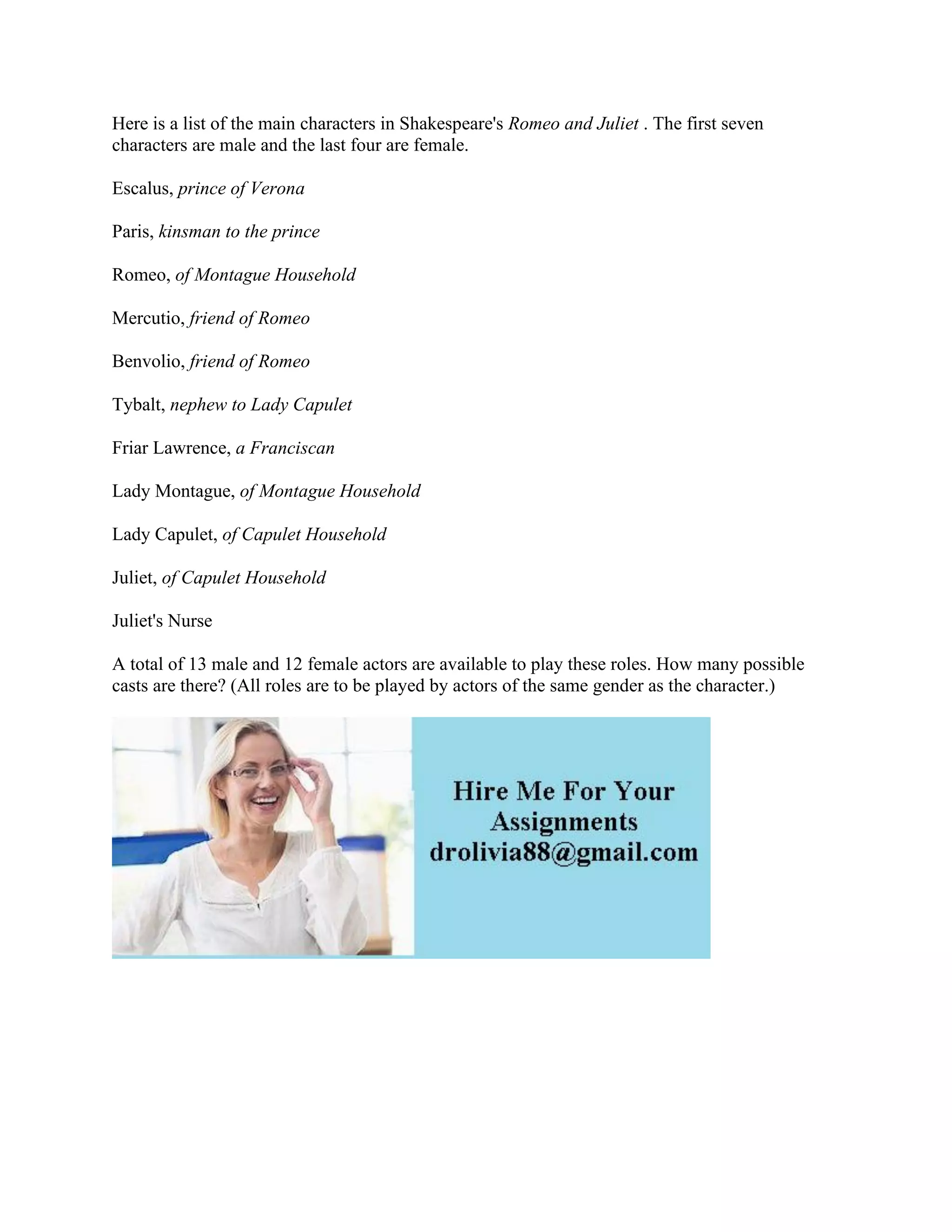 Here is a list of the main characters in Shakespeare's Romeo and Julie.pdf