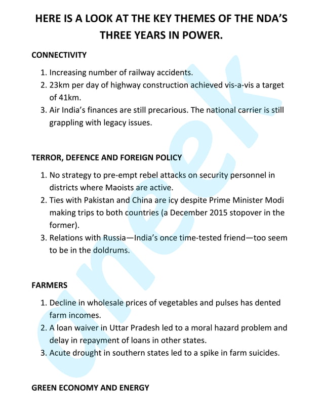 HERE IS A LOOK AT THE KEY THEMES OF THE NDA’S THREE YEARS IN POWER. | PDF