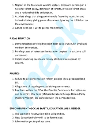 HERE IS A LOOK AT THE KEY THEMES OF THE NDA’S THREE YEARS IN POWER. | PDF