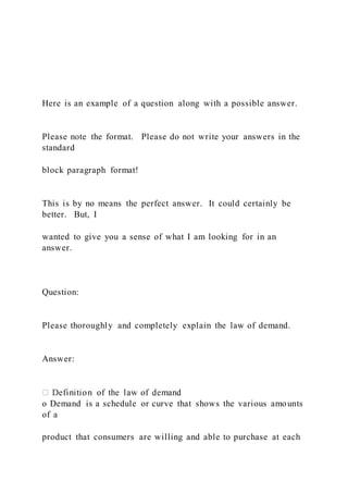 Here is an example of a question along with a possible answe | DOCX