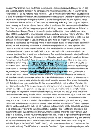 Here is support files a3_birthdaylibh ifndef A3_Q1_H defi.pdf